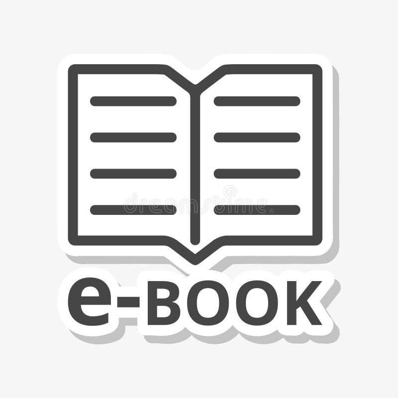 E-Book sign sticker stock illustration. Illustration of information ...