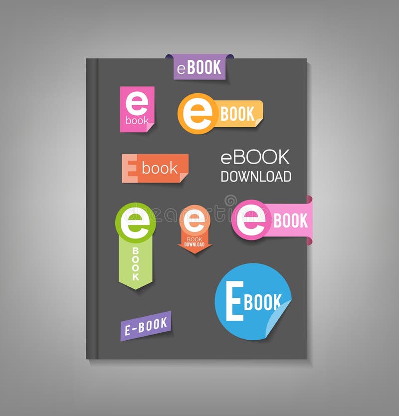 E Book Stickers Template Stock Illustrations – 7 E Book Stickers ...