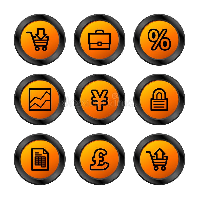 Web and Internet Icons - Orange Series Stock Vector - Illustration of ...