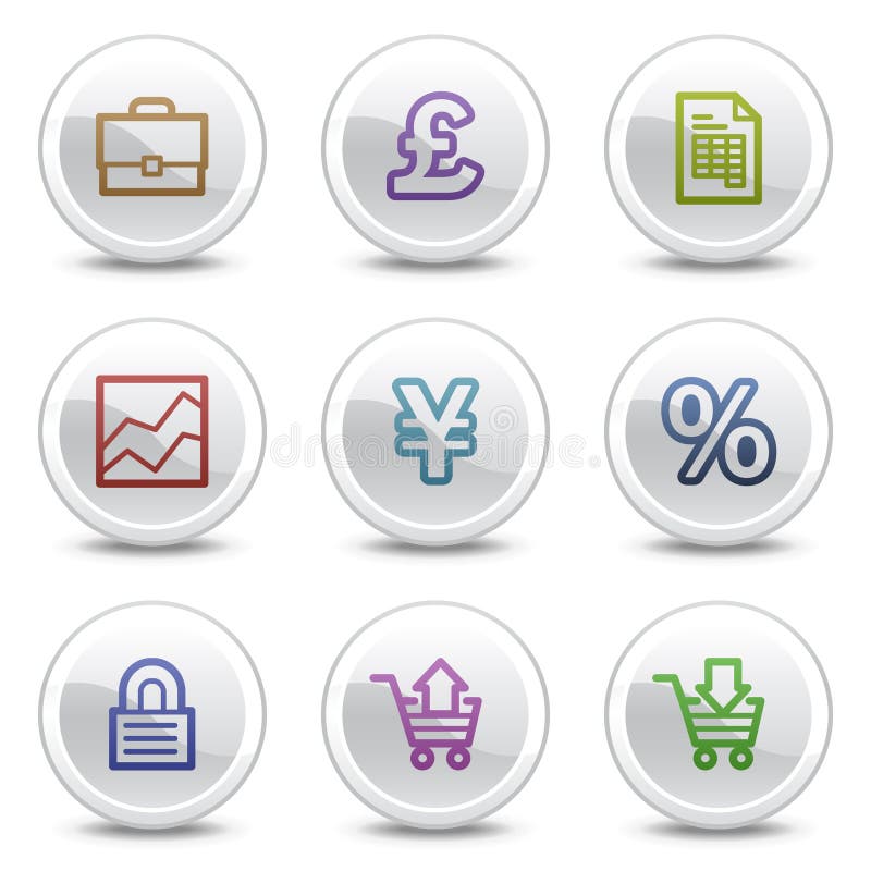 Document Web Colour Icons, White Circle Buttons Stock Vector ...