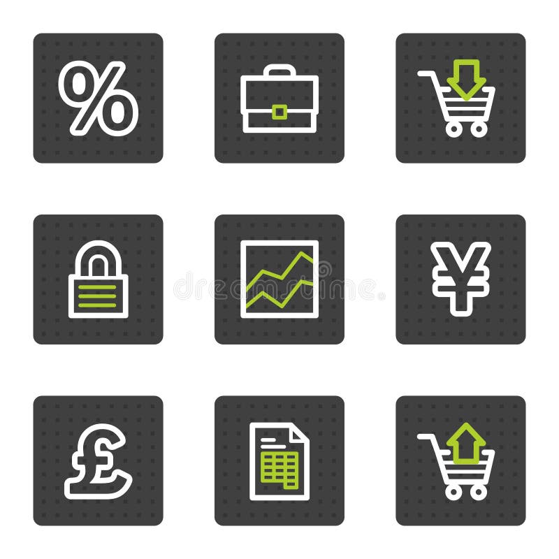 Communication Web Icons, Grey Square Buttons Stock Vector ...