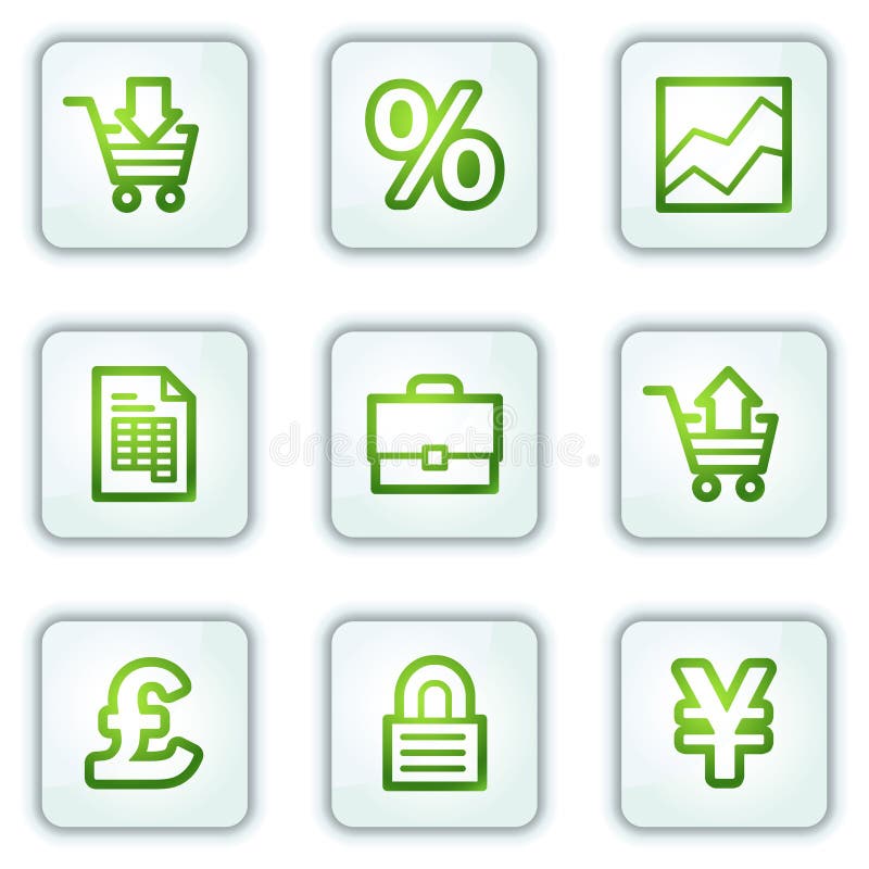 Ecology Web Icons Set 2, White Square Buttons Stock Vector ...