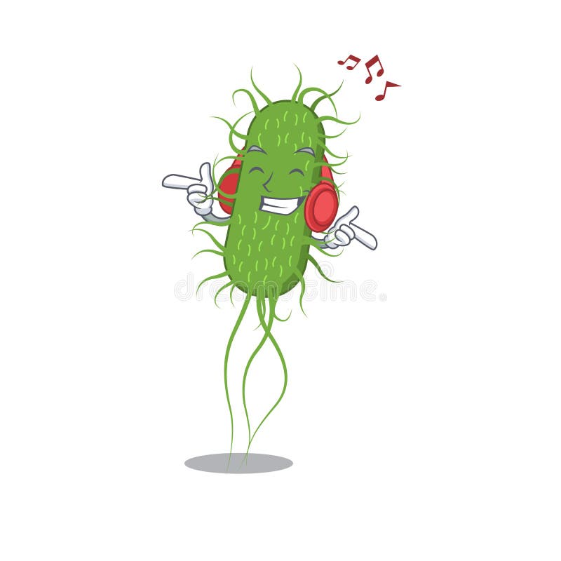 E.coli Bacteria Cartoon Design Concept Listening Music Stock Vector ... E.coli Bacteria Cartoon Design Concept Listening Music Stock Vector ...