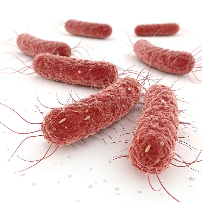 E. Coli Bacteria Germs 3D Illustration Stock Illustration ...