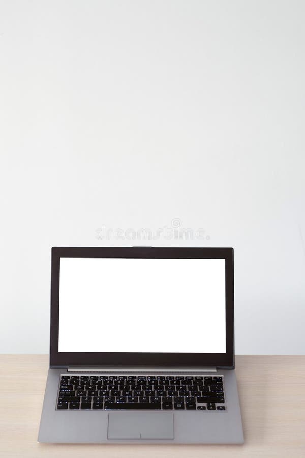 Computer Technology E-commerce Laptop White Screen Stock Photo - Image ...