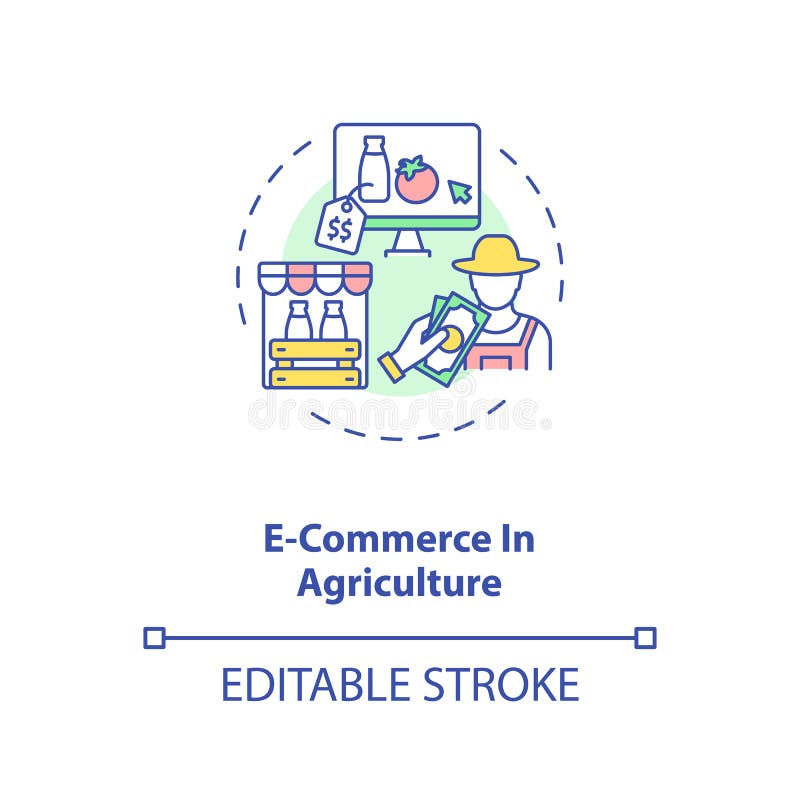 E Commerce in Agriculture Concept Icon Stock Vector - Illustration of ...