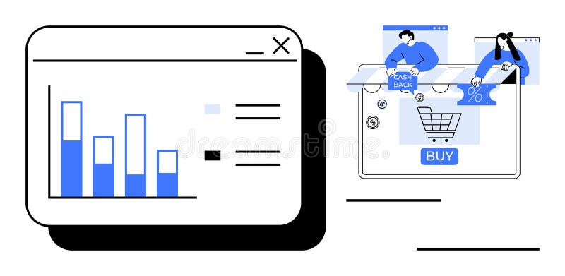 E-commerce Analytics Dashboard with Shopping Cart and Discount Elements ...