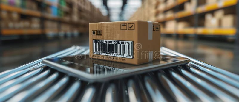 E-commerce App on a Tablet with a Barcode Interface Shopping in the ...