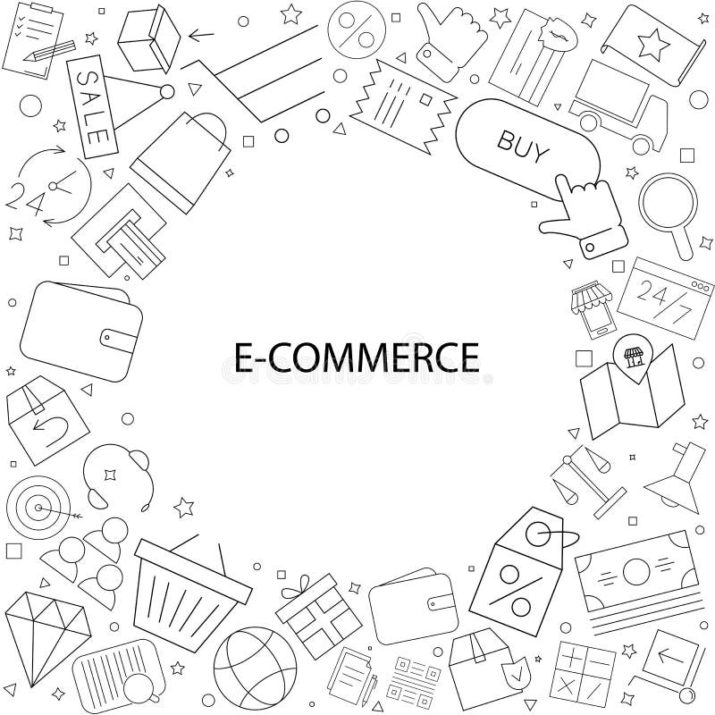 E-commerce background stock vector. Illustration of online - 10321445