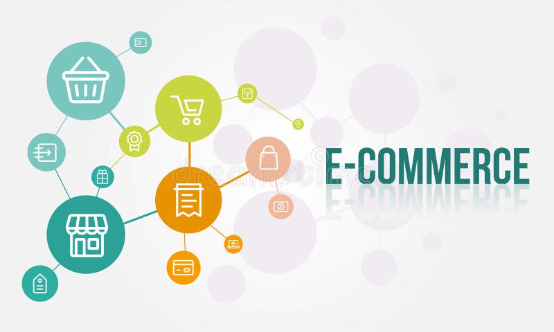 E-commerce Background Vector, Icon, Shop Illustration, Gradient ...
