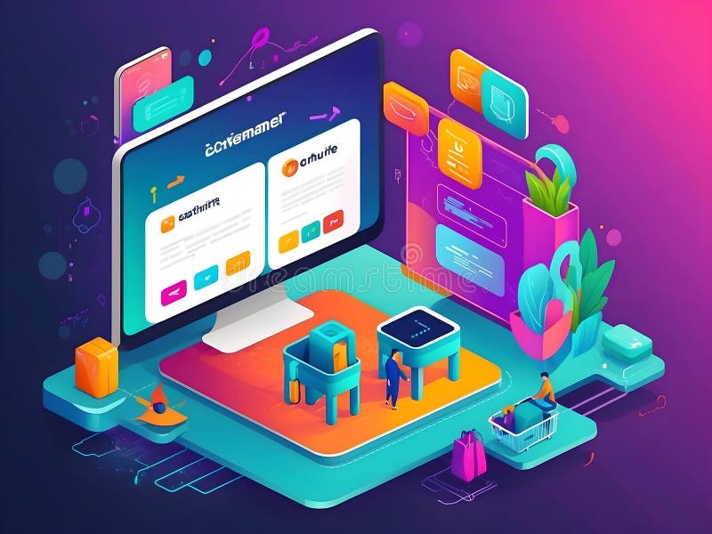 E Commerce Becomes a Major Market Platform Stock Photo - Image of ...