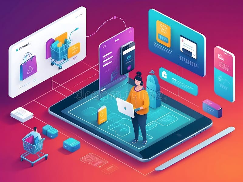 E Commerce Becomes a Major Market Platform Stock Image - Image of ...