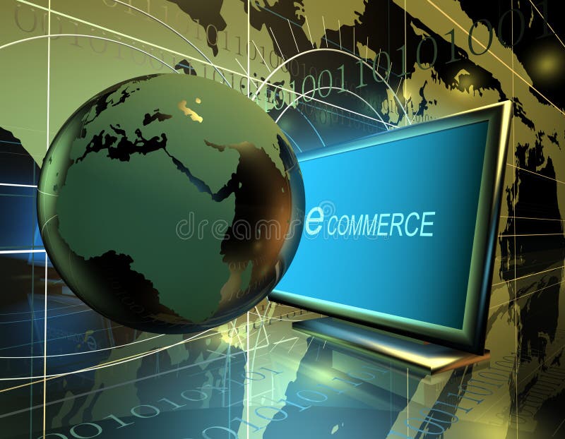 E-Commerce. Business Background. Stock Illustration - Illustration of ...