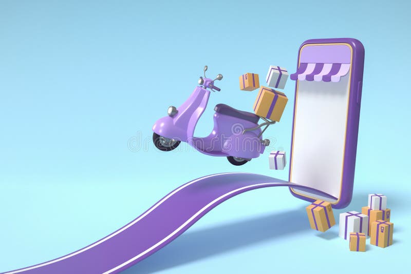 E-commerce Concept, Delivery Service on Mobile Application ...