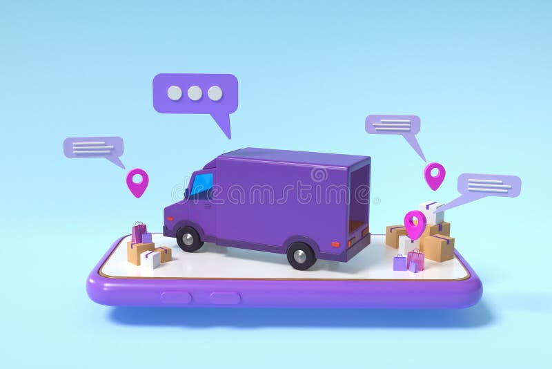 E-commerce Concept, Delivery Service on Mobile Application ...