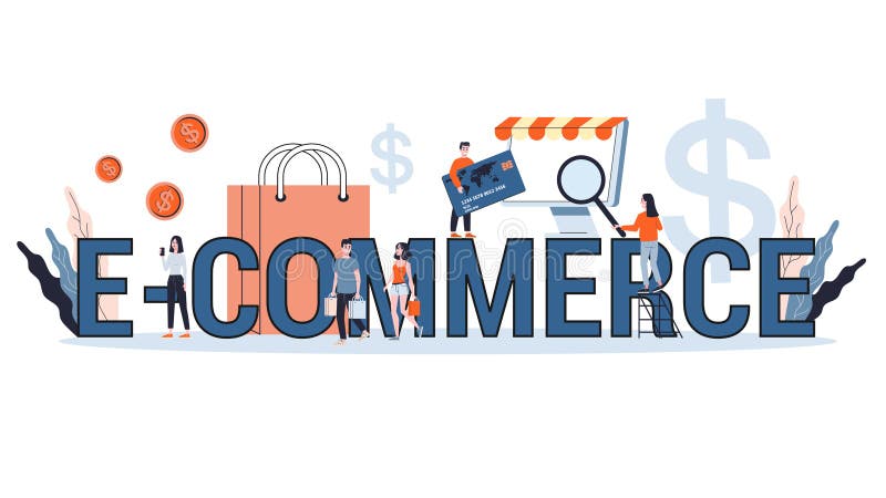E-commerce Concept. Idea of Online Money and Electronic Transcation ...