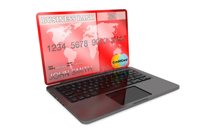 E-commerce Concept. Laptop Computer and Credit Card Stock Image - Image ...