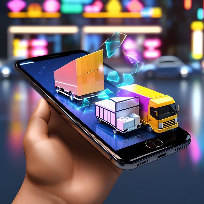 E-commerce Concept: Shopping Online and Delivery Service on Mobile ...