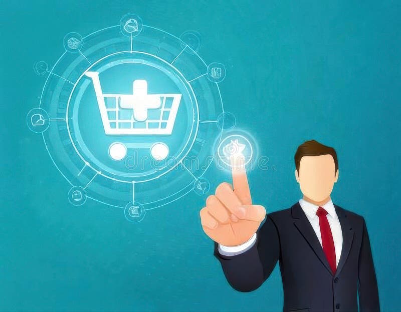 E-commerce and Digital Shop Logo Stock Illustration - Illustration of ...