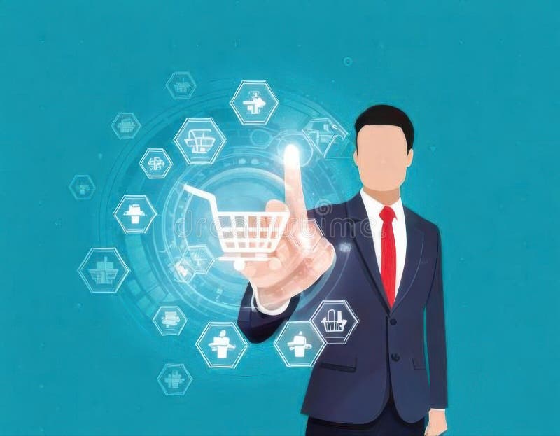 E-commerce and Digital Shop Logo Stock Illustration - Illustration of ...