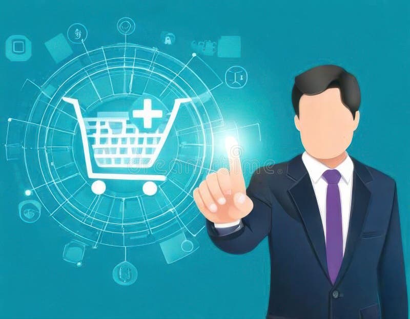 E-commerce and Digital Shop Logo Stock Illustration - Illustration of ...