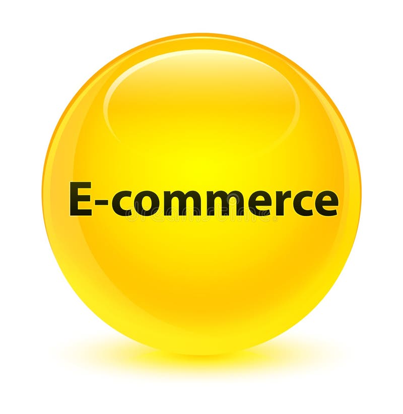 E-commerce Glassy Yellow Round Button Stock Illustration - Illustration ...