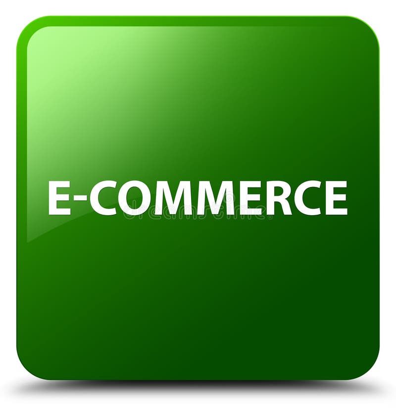 E-commerce Green Square Button Red Ribbon in Middle Stock Illustration ...