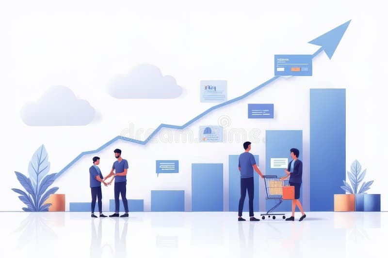 E-Commerce Growth through Online Sales Animation Stock Illustration ...