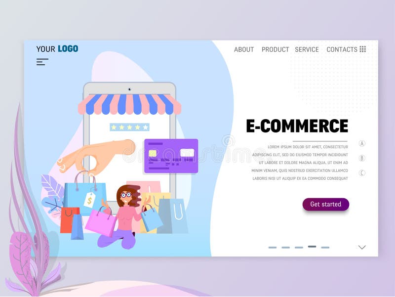 E-commerce Homepage Template for Website or Landing Page. Stock Vector ...
