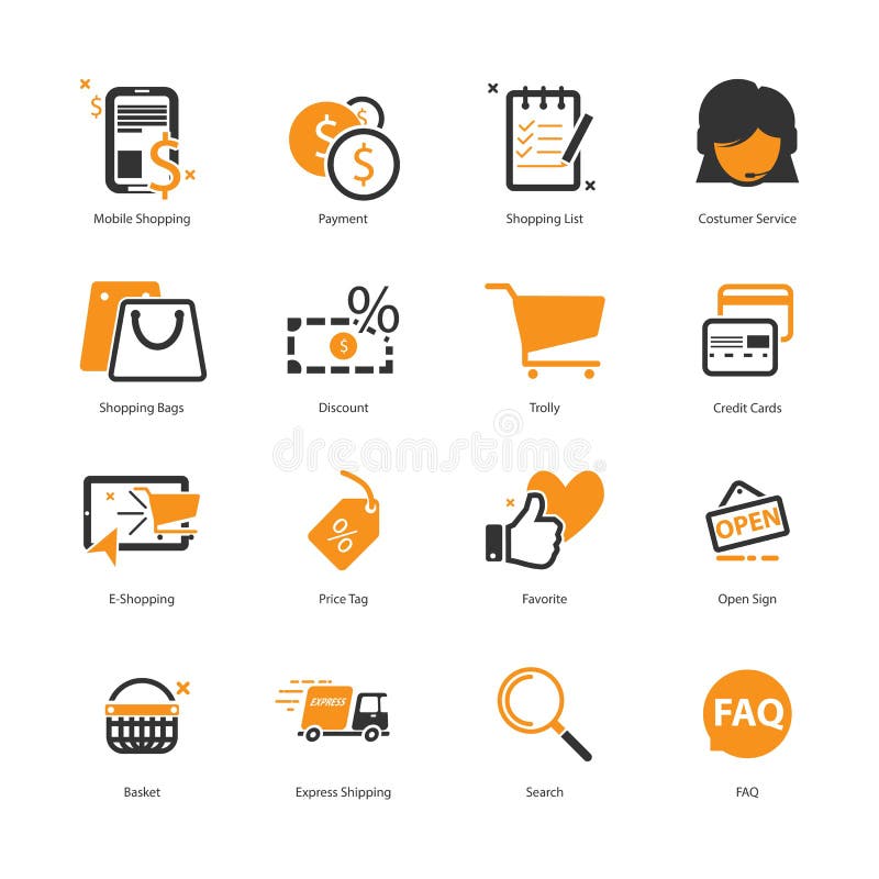 E-Commerce Icon Pack stock vector. Illustration of posters - 98423502
