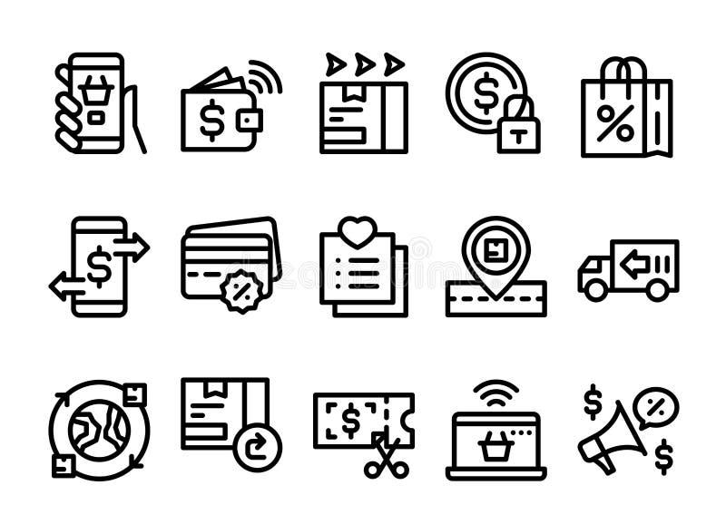 E-commerce Icons stock vector. Illustration of secure - 184031328