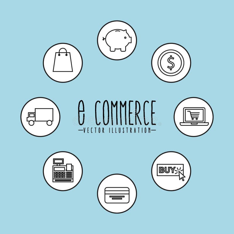 E-commerce icons design stock vector. Illustration of retail - 62910564