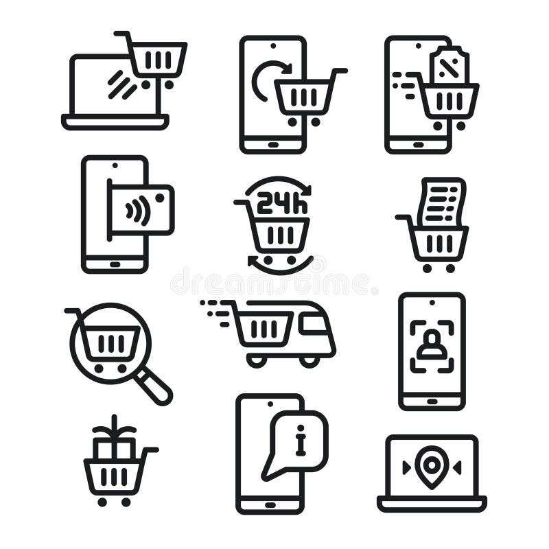 E-commerce icons set stock vector. Illustration of ecommerce - 234488109