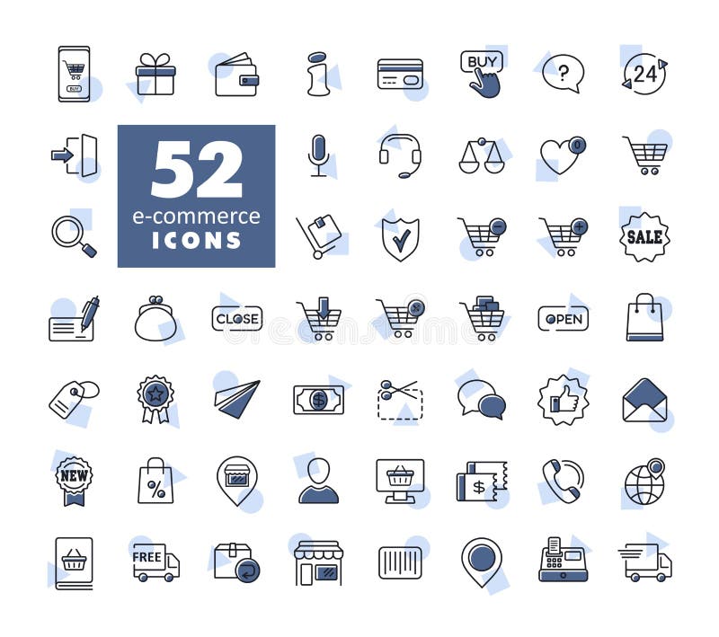 E-commerce Set Vector Icons Shopping and Online Stock Vector ...