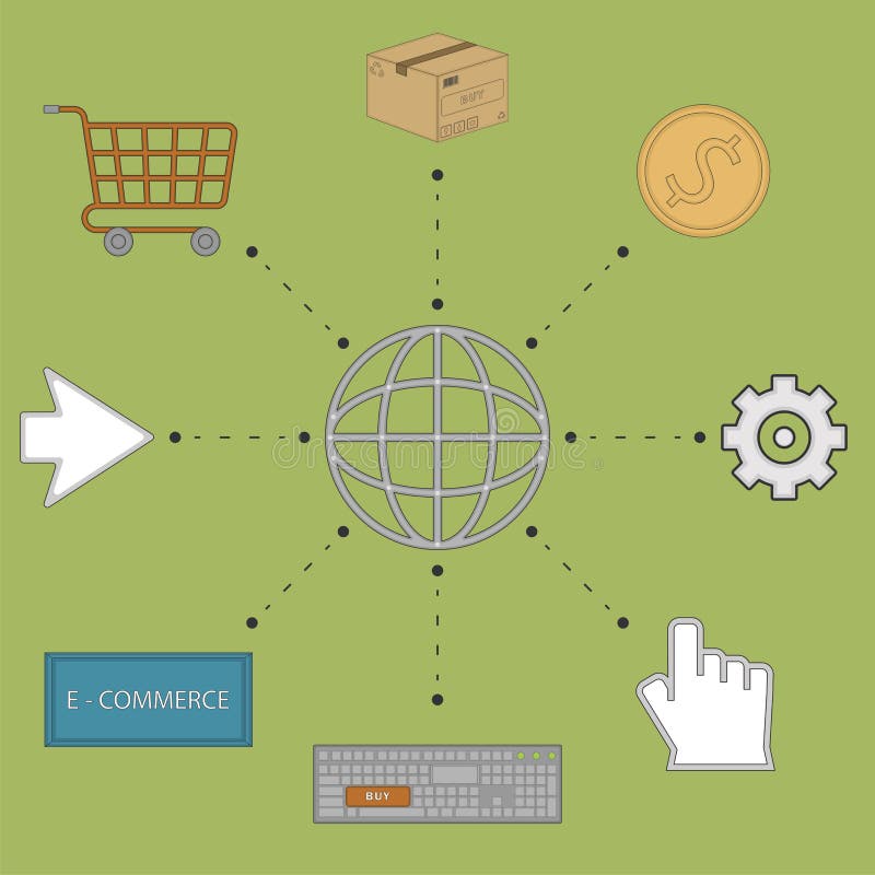 E-commerce Illustration. Internet Bussiness Stock Vector - Illustration ...