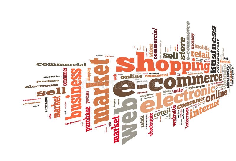 E-commerce word cloud stock vector. Illustration of commerce - 146598295