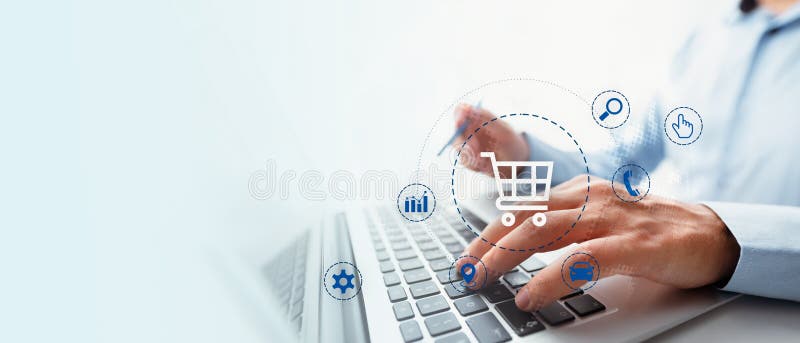E-commerce, Internet Shopping, Basket Icon Stock Image - Image of copy ...