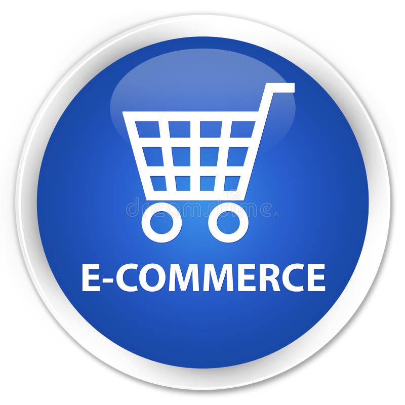E Commerce Premium Blue Round Button Stock Illustrations – 4 E Commerce Premium Blue Round ...
