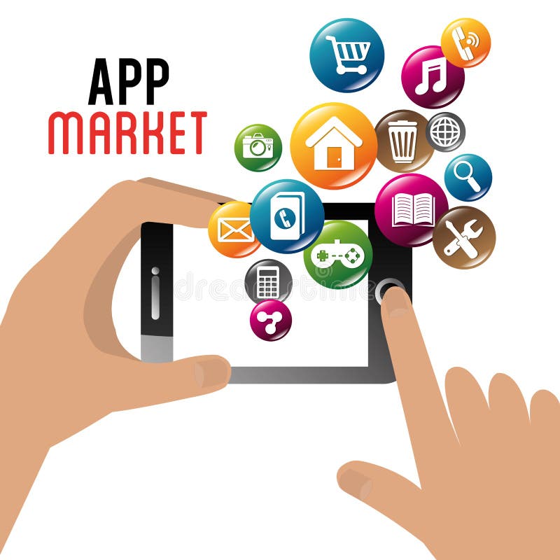 E-commerce and Market Mobile Applications Design. Stock Vector ...