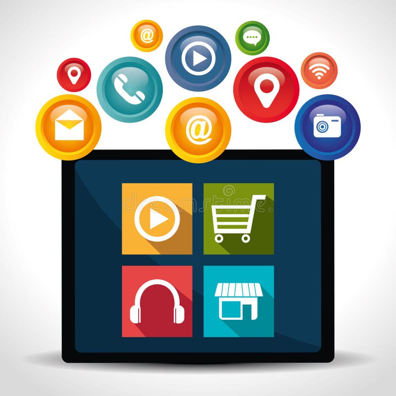 E-commerce and Market Mobile Applications Design. Stock Vector ...