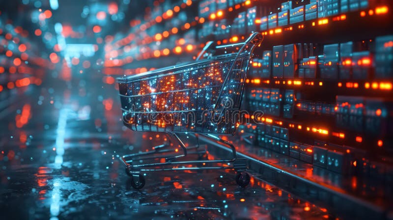 E-commerce Metrics Futuristic Background for Online Retail Analytics ...