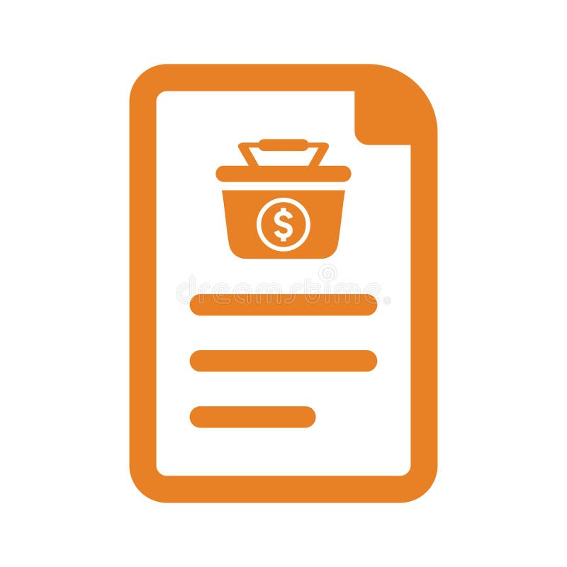 E-commerce, Offer, Purchase Order Icon. Orange Color Vector Stock ...