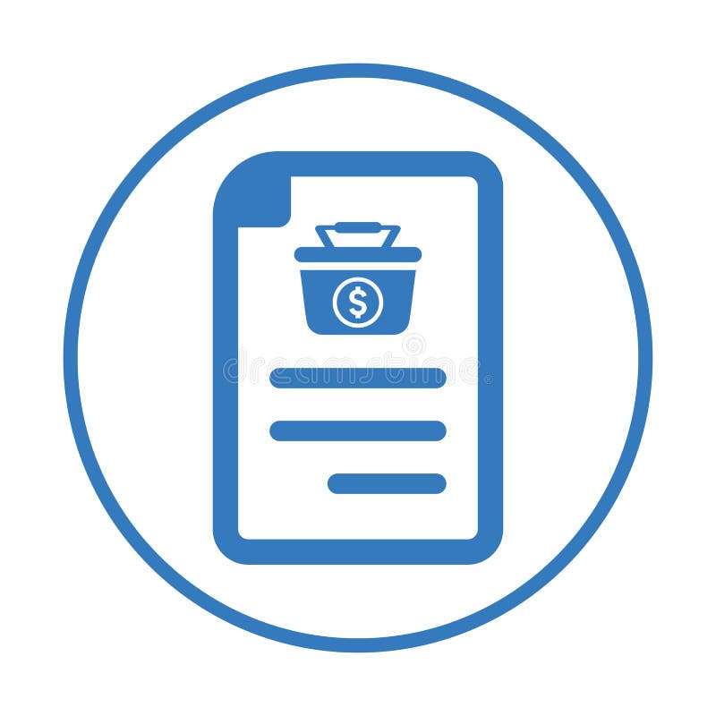 E-commerce, Offer, Purchase Order Icon. Rounded Blue Color Graphics ...