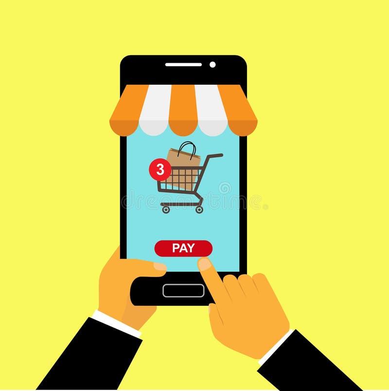 E-Commerce, Online Purchase of Goods and Services Stock Vector ...