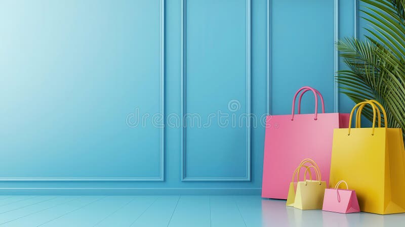 E-commerce Platforms, Digital Storefronts, 3D Illustration, Online ...