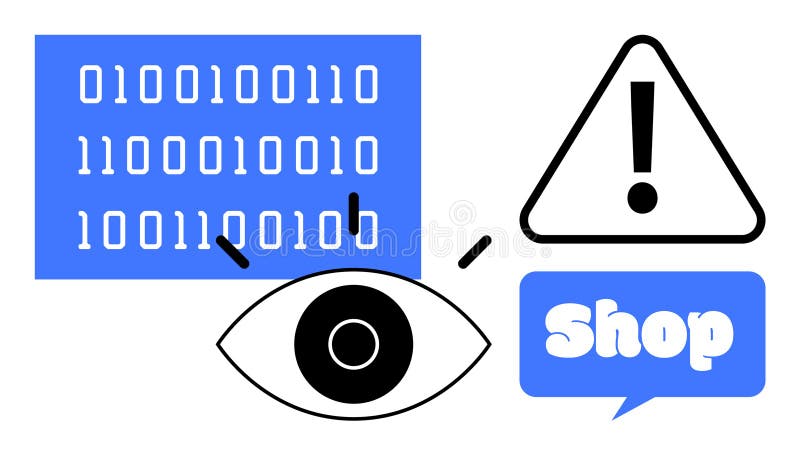 E-Commerce Security and Data Monitoring Concept Stock Vector ...