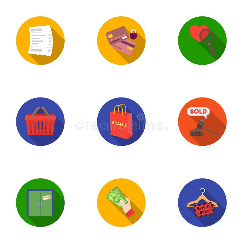 E-commerce Set Icons in Flat Style. Big Collection of E-commerce Vector ...