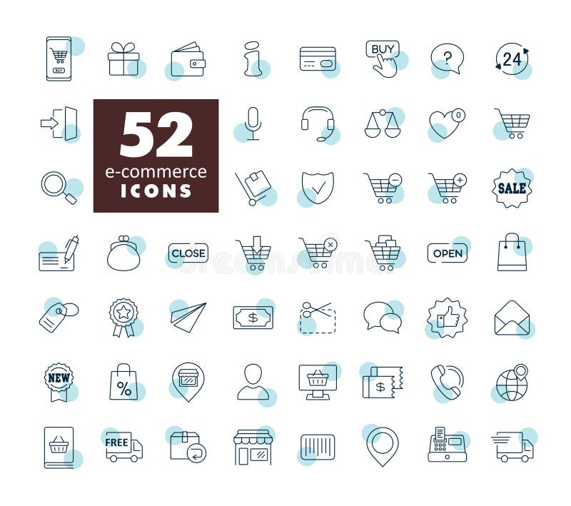 E-commerce Set Vector Icons Shopping and Online Stock Vector ...