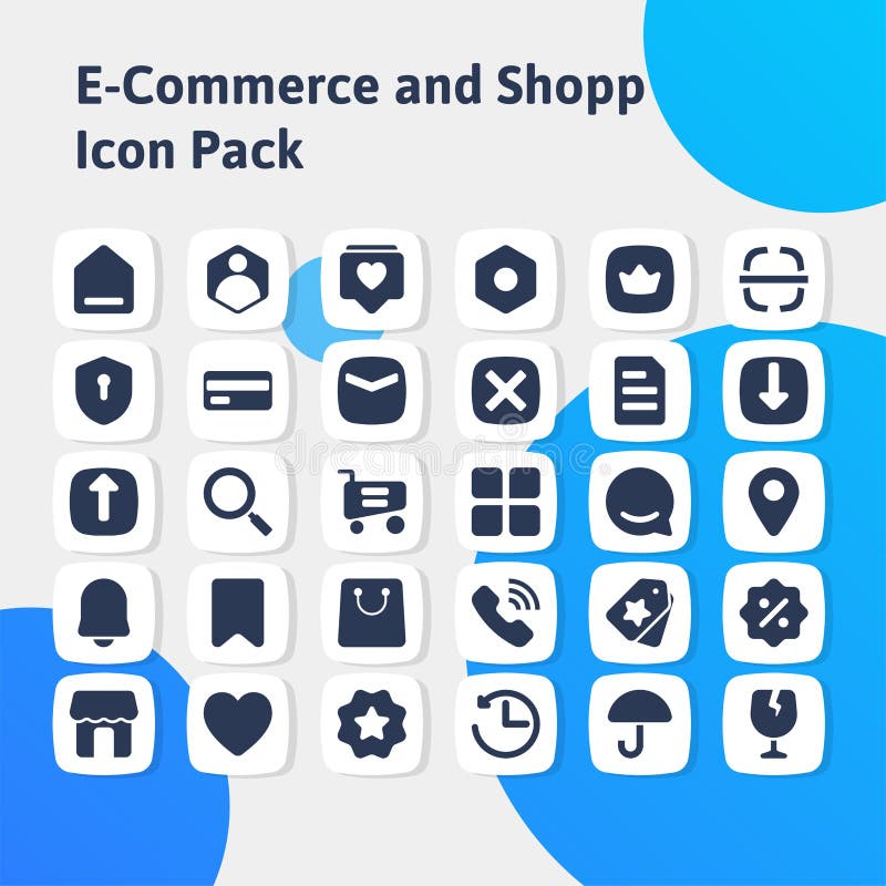 E Commerce and Shopping Icon Pack Stock Vector - Illustration of icon ...