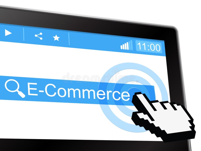 E Commerce Shows World Wide Web and Purchasing Stock Illustration ...